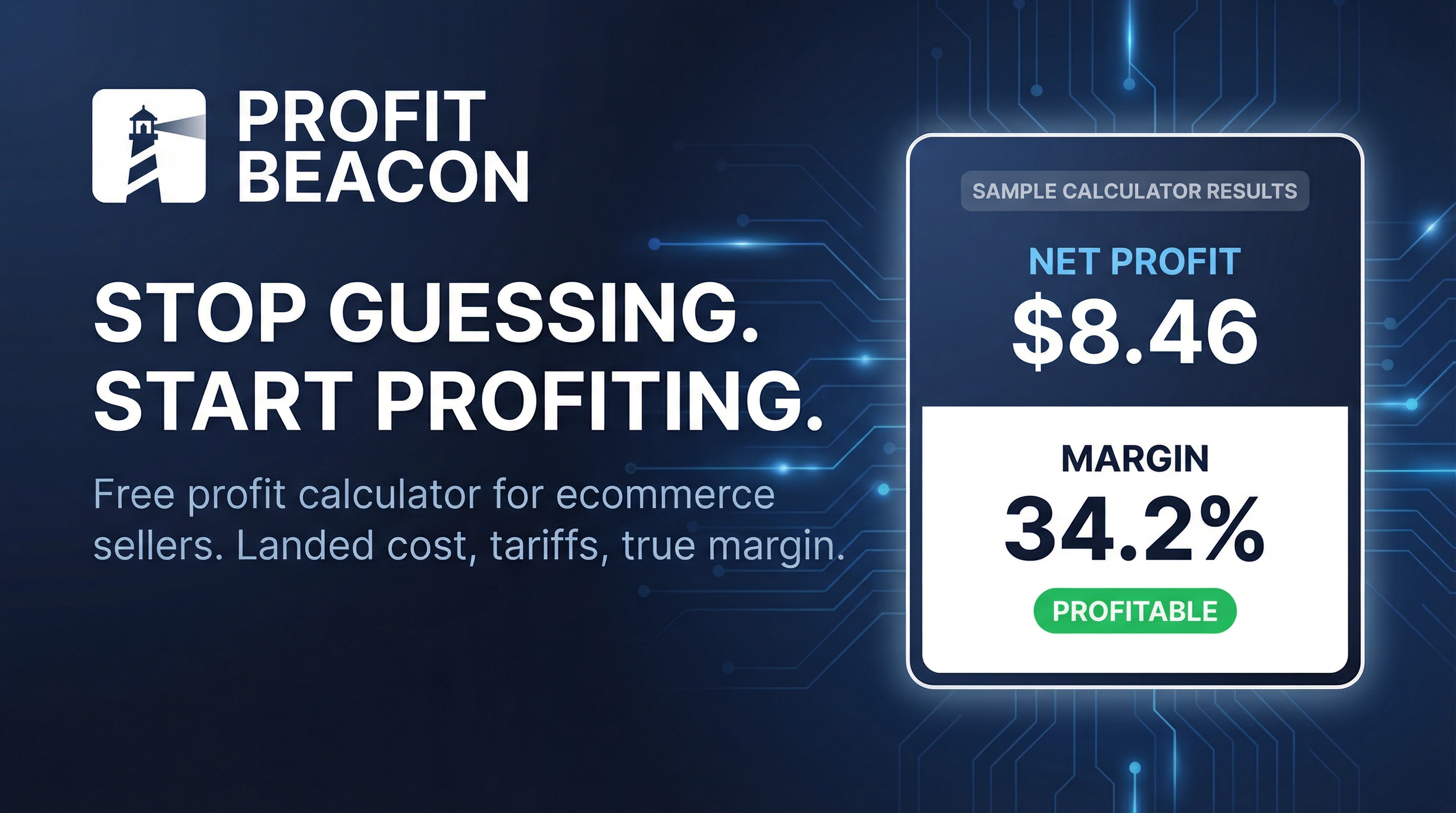 ProfitBeacon - Free Ecommerce Profit Calculator and Founder Access